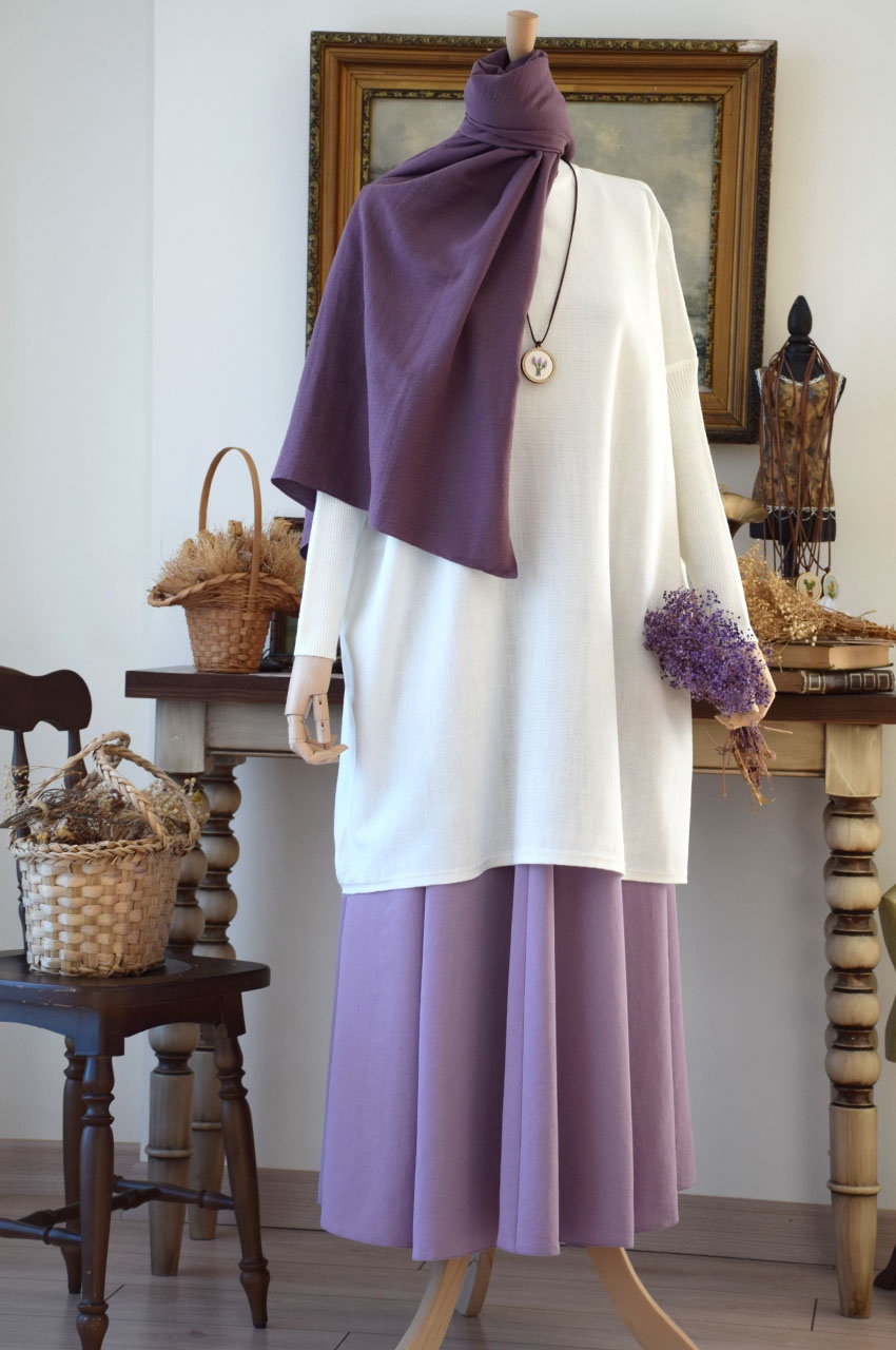 Mor Renk Soft Şal - Eminos Butik