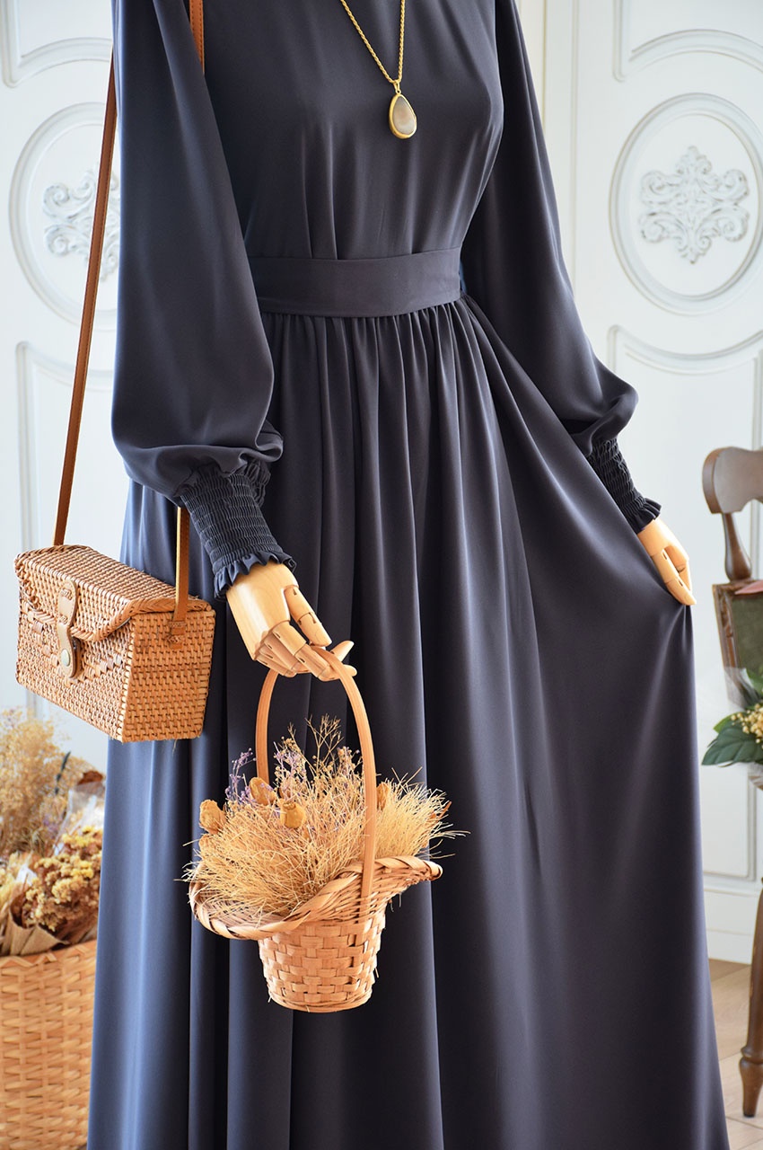 Medine Elbise Antrasit Rengi - Eminos Butik